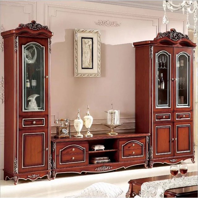 Antique High Living Room Wooden furniture lcd TV Stand set p10246 ...