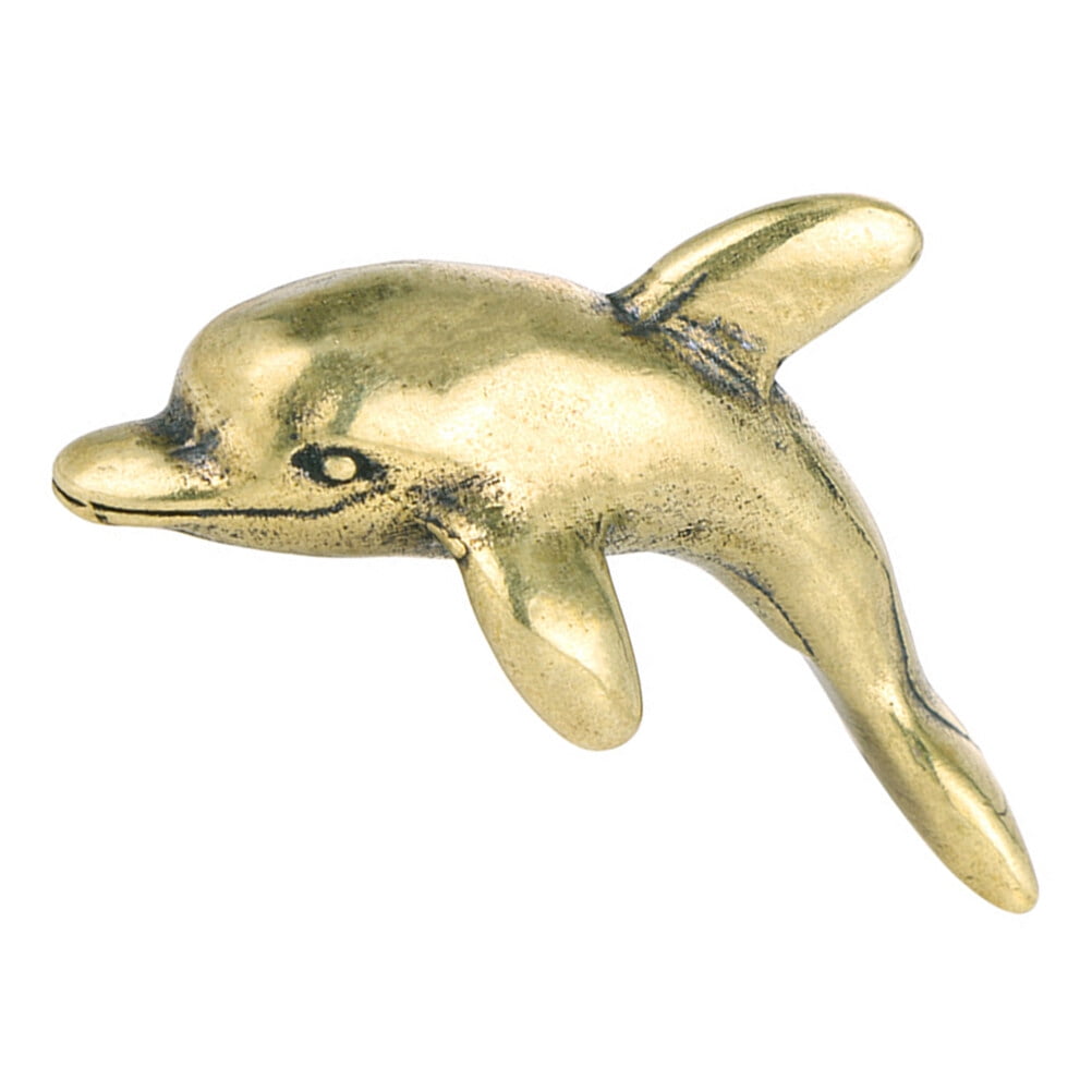 Antique Home Decor Brass Mini Dolphin Statues Figurines Collectibles ...