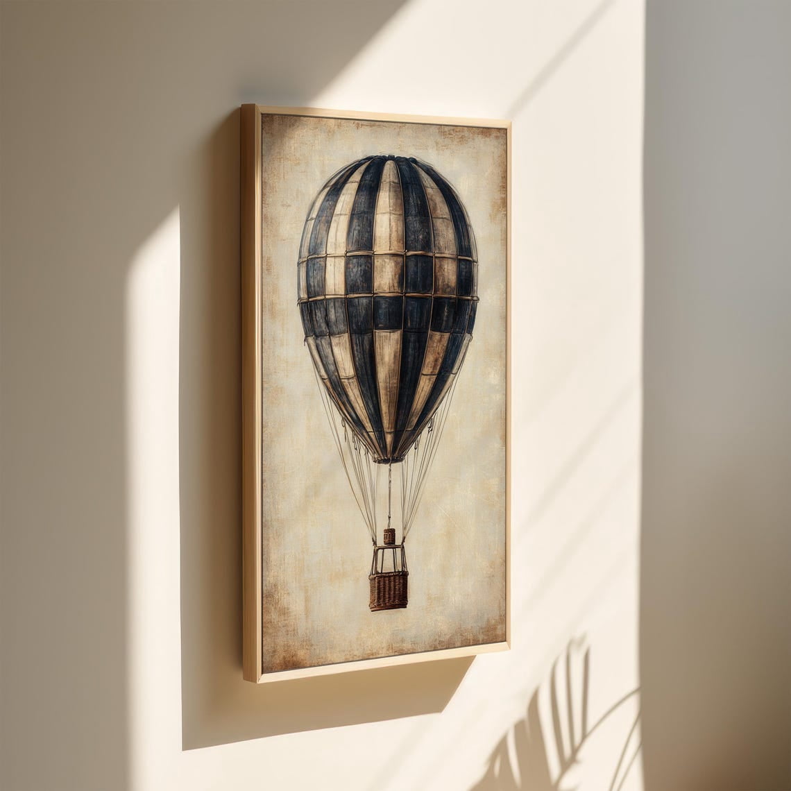 Antique Hot Air Balloon, Vintage Aviation, Rustic Airship Print ...