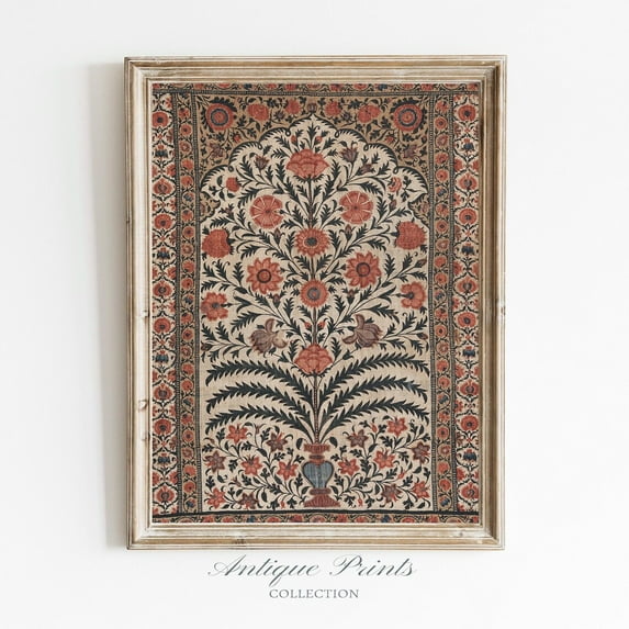 Antique Indian Textile Poster, Traditional India Tapestry Wall Decor ...