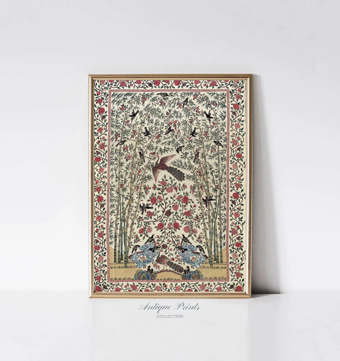 Antique Indian Textile Print, Traditional India Tapestry Wall Decor ...