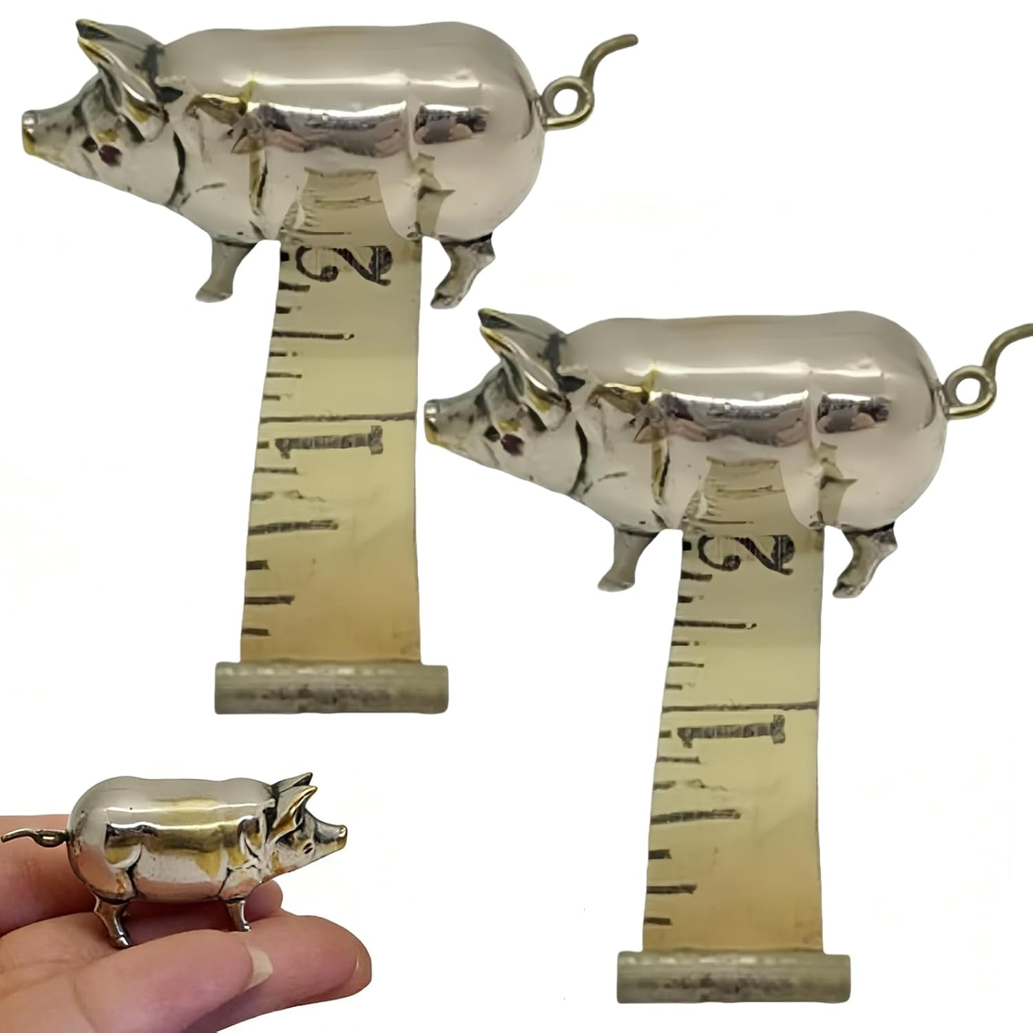 Antique-Inspired Pig Mini Tape Measure, Pig Measuring Tape with ...