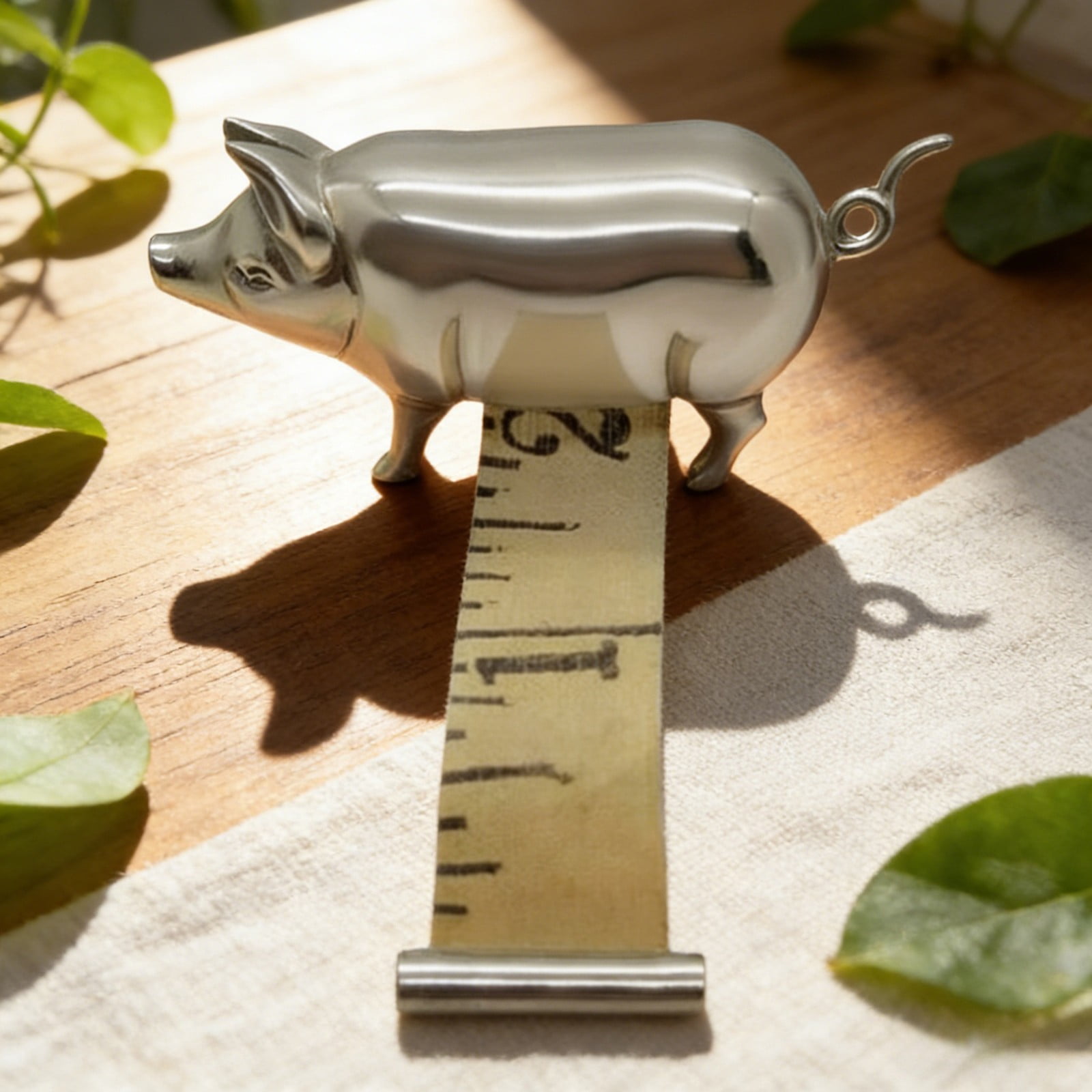 Antique-Inspired Pig Mini Tape Measure, Vintage Brass Pig Sewing Tape ...