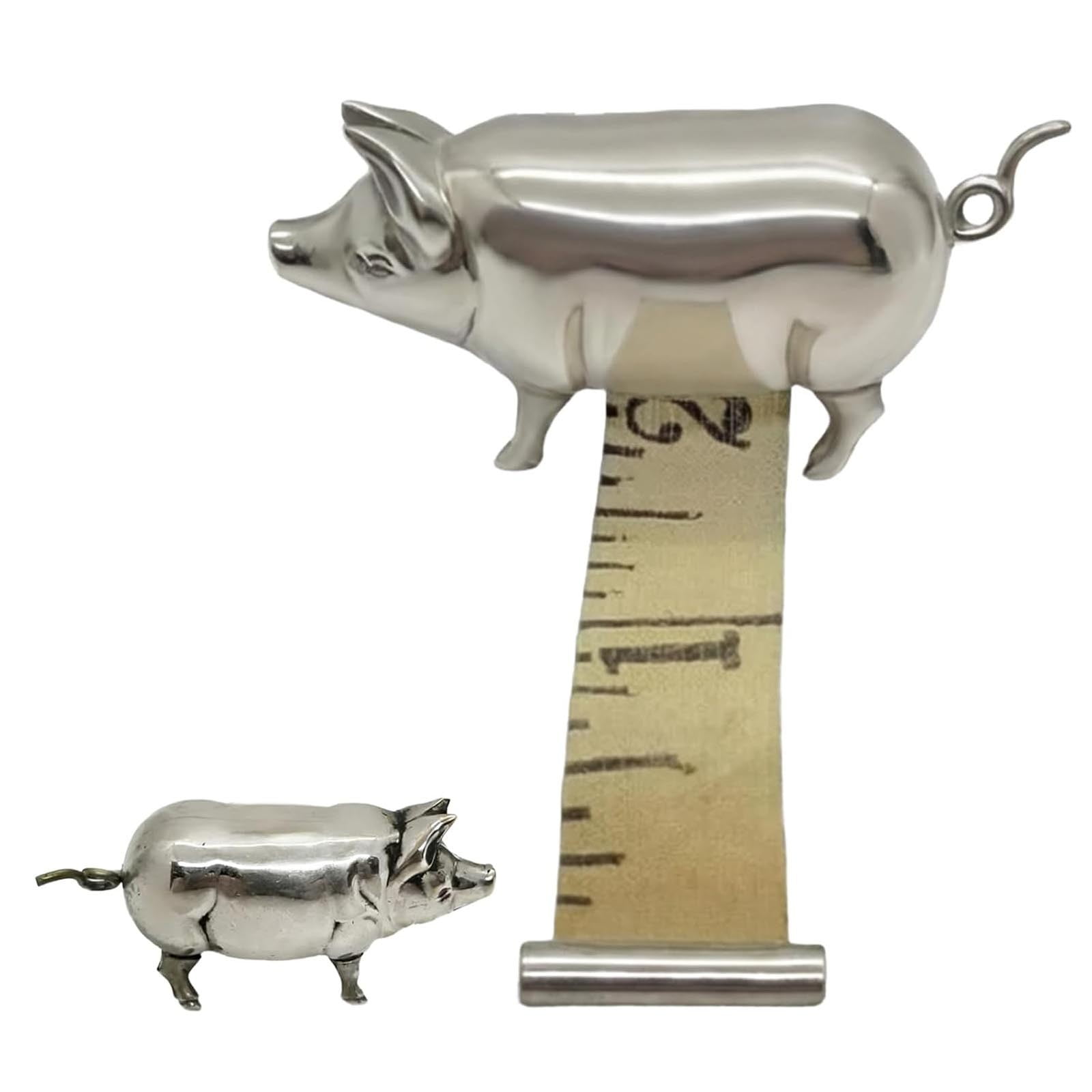 Antique-Inspired Pig Mini Tape Measure, Vintage Metal Pig Retractable ...