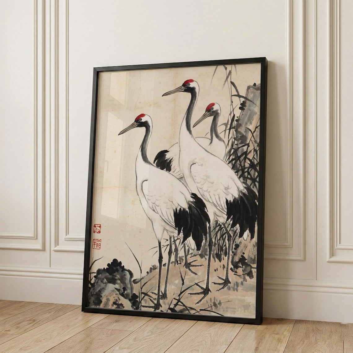 Antique Japanese Crane Vintage Bird Zen Asian Home Poster Unframed ...