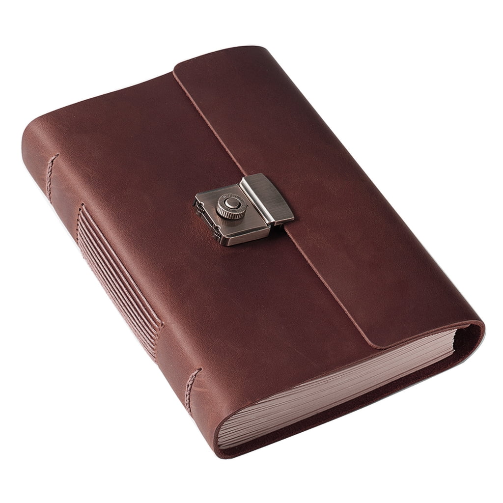 Antique Journal Writing Notebook Leather Password Lock Journal Notepad ...
