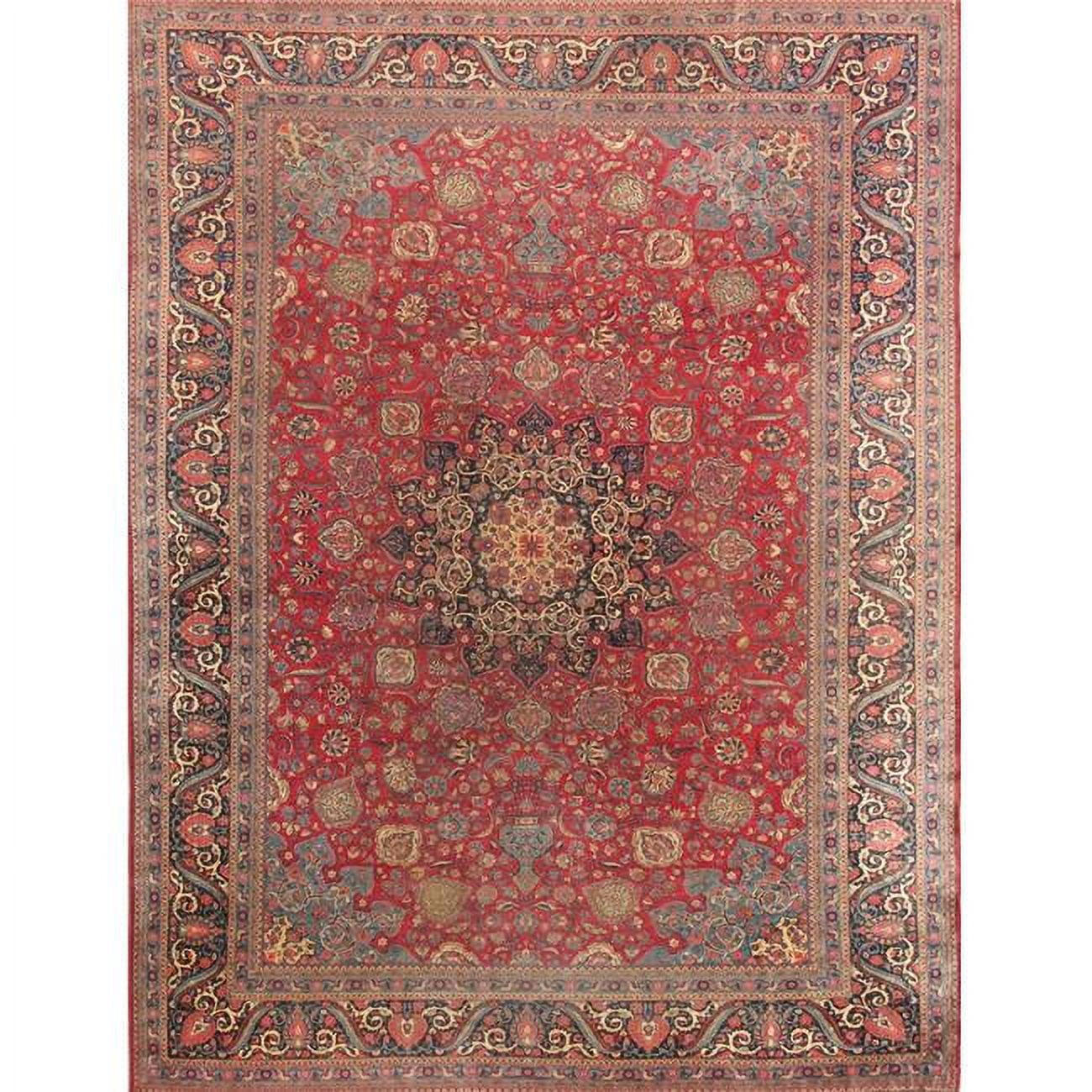 Antique Kashan Collection Red Lamb's Wool Area Rug-10' 5' X 13' 6 ...
