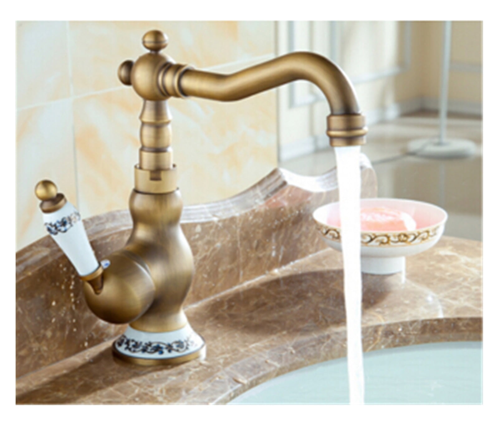 Antique Kitchen Faucet 360 Swivel Sink Mixer Tap Fashion Gold Sink ...