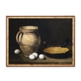 Antique Kitchen Still Life Rustic Jug, Eggs, Frying Pan Unframed Paper ...