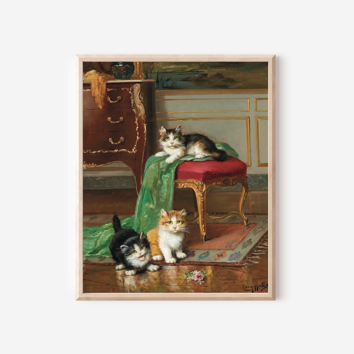 Antique Kittens Poster Victorian Cat, Cozy Home Decor Unframed Paper ...