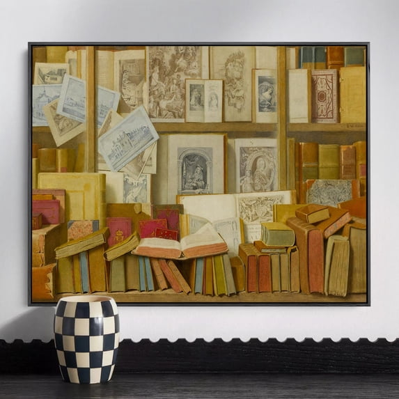 Antique Library Wall Art Bookshop Literary Gallery Decor Neutral ...