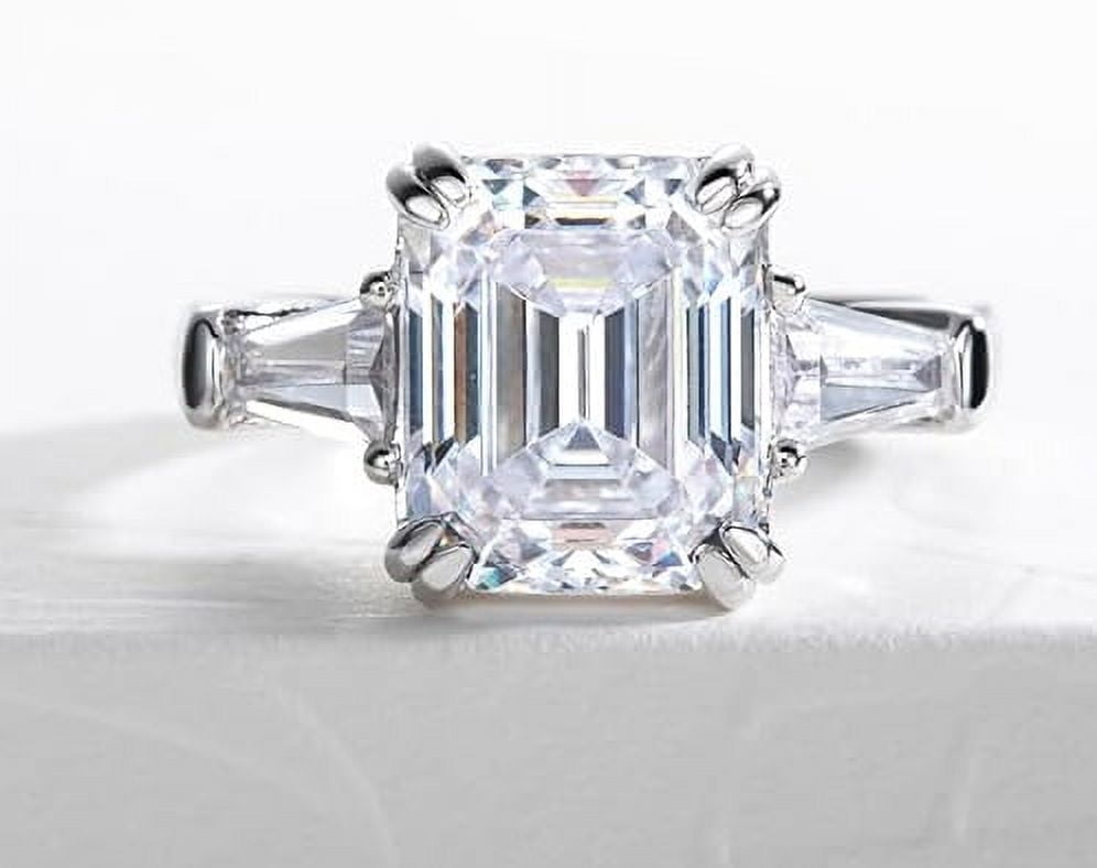 Antique Look Beautiful Emerald Moissanite 3 CT Diamond Proposal Ring ...