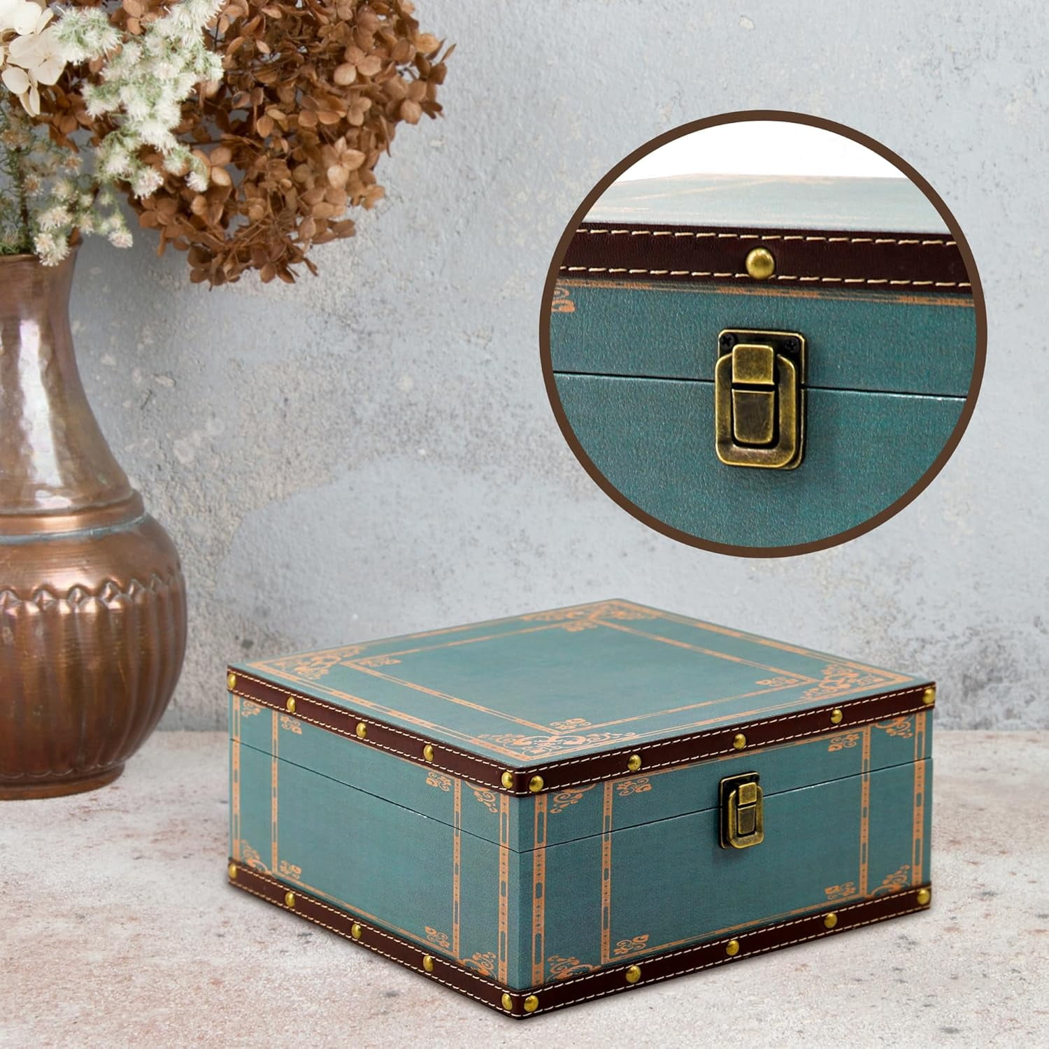 Antique-Looking Wooden Storage Box Set of 3 with Secret Compartments for Jewelry, Cash, Photos ...