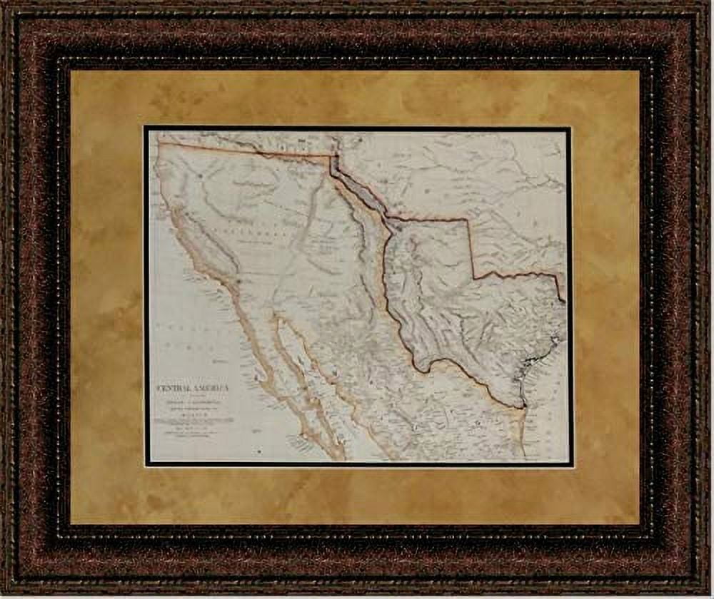 Antique Map of North America | Framed Historic Texas Map in Double Mat ...