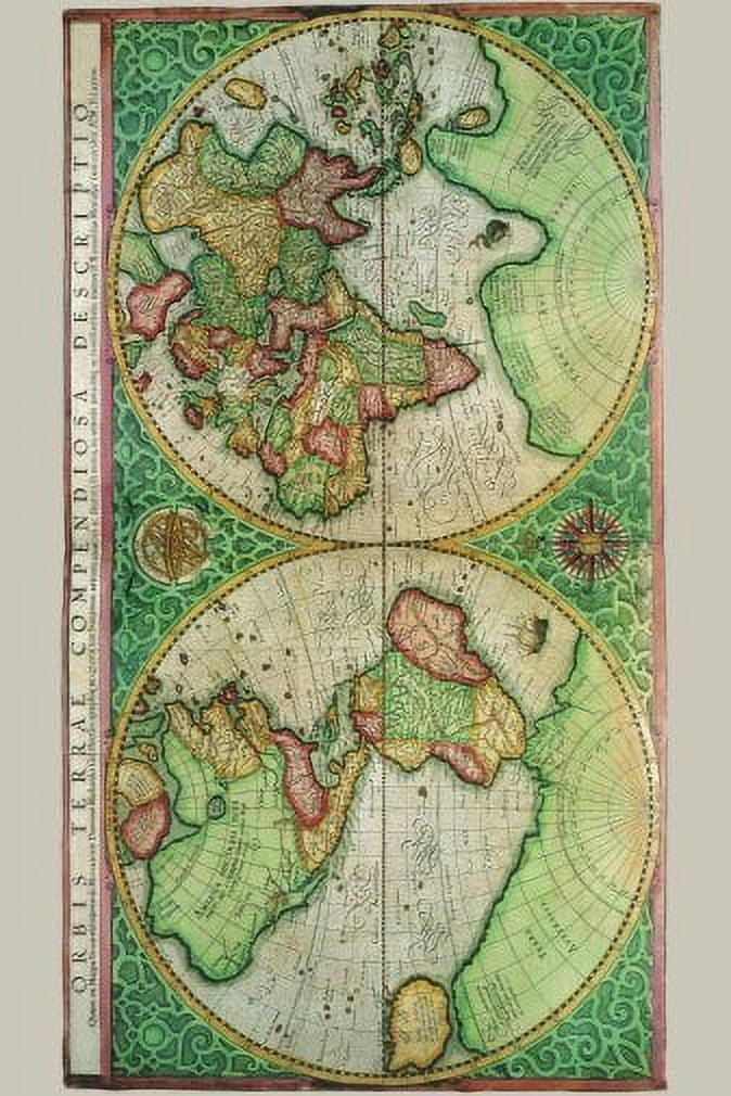 Antique Maps Poster #5 27Inx40In for any room 27x40 Multi-Color Square ...