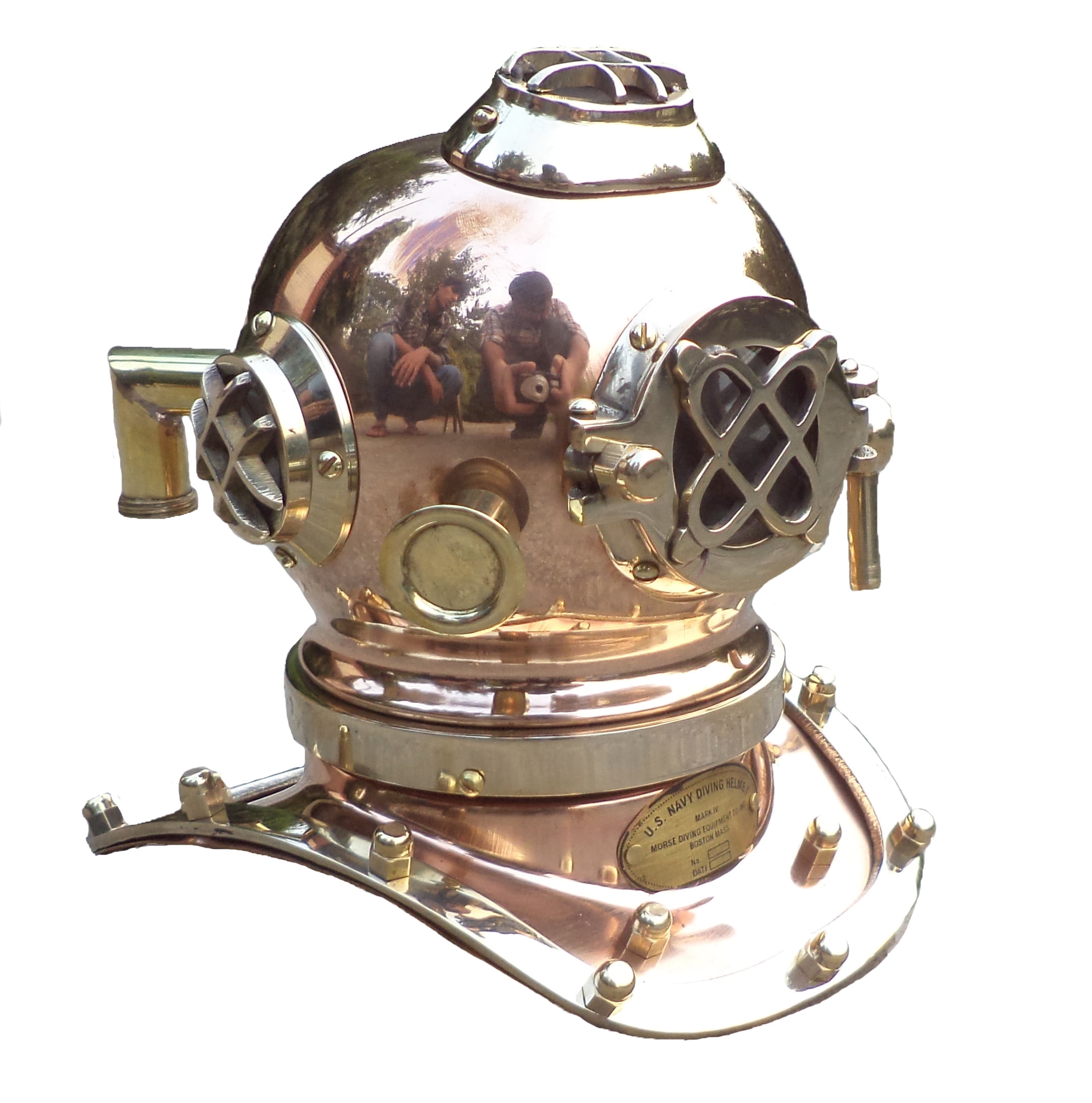 Antique Marine Mini Diving Helmet Replica Mark Us Navy Nautical Copper ...