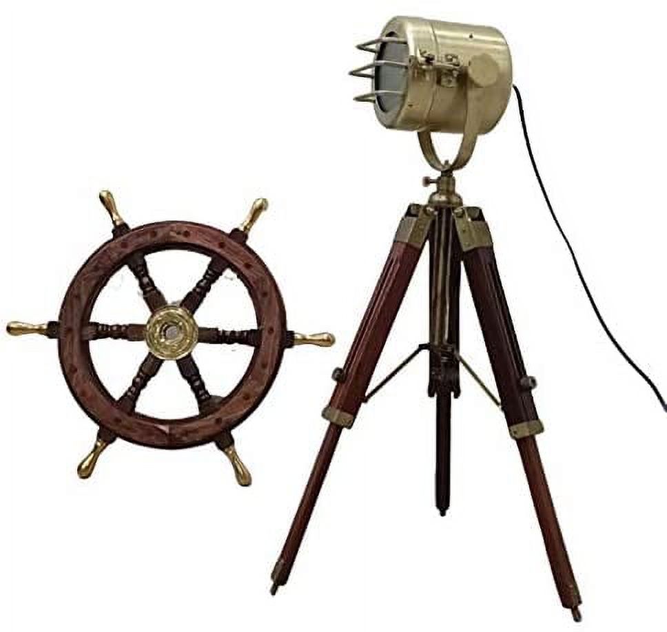 Antique Marine Nautical Spot Light Royal Tripod Table Lamp Desk Decor ...