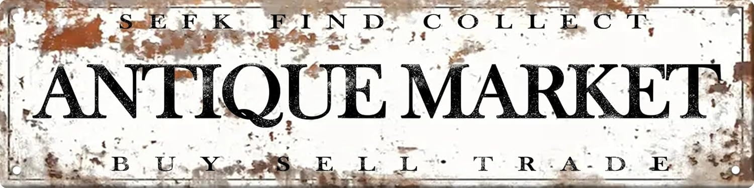 Antique Market Street Sign Retro Funny Wall Decor Metal Tin Signs Fall ...