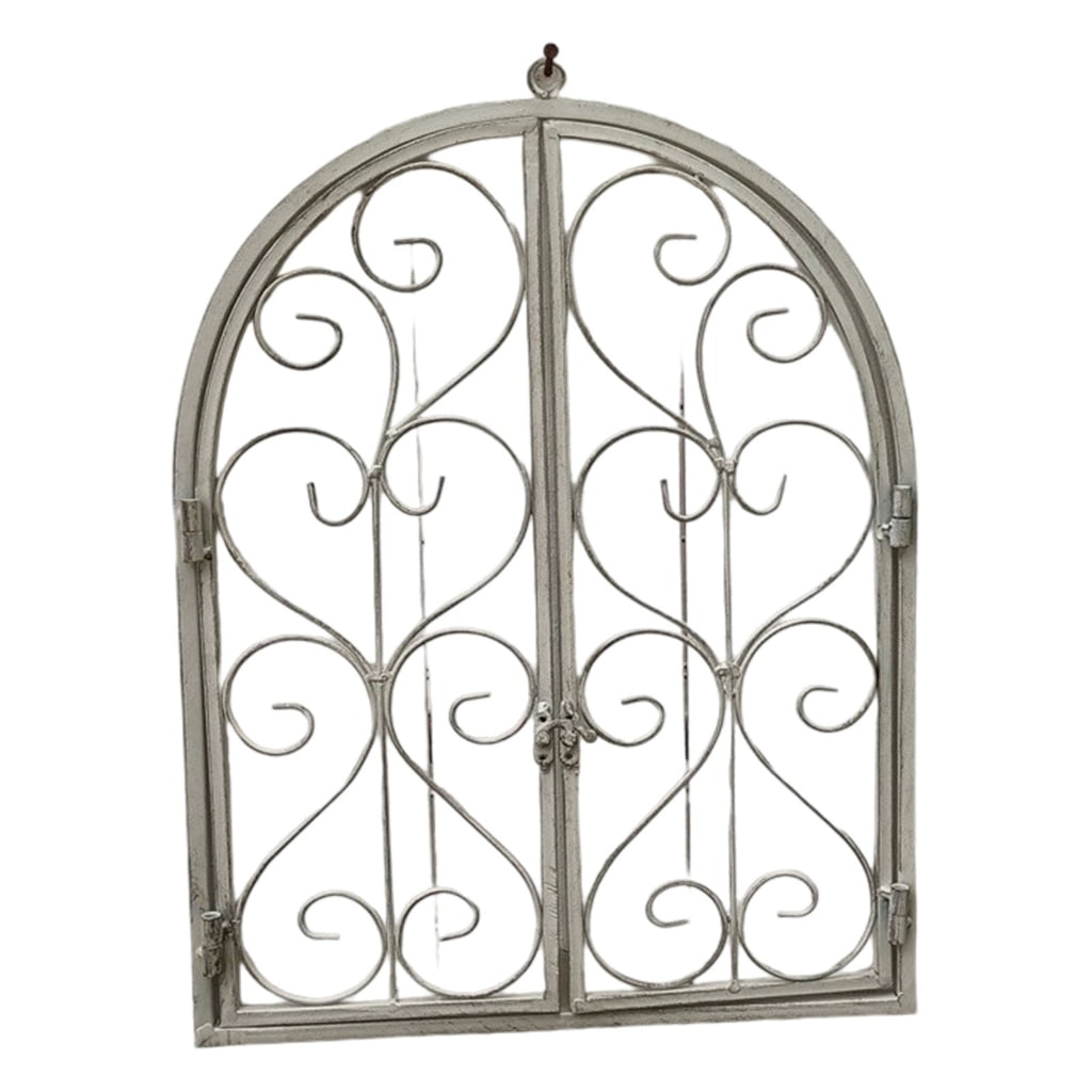 Antique Metal Arched Window Frame Wall Art For Hallway Garden Decors ...