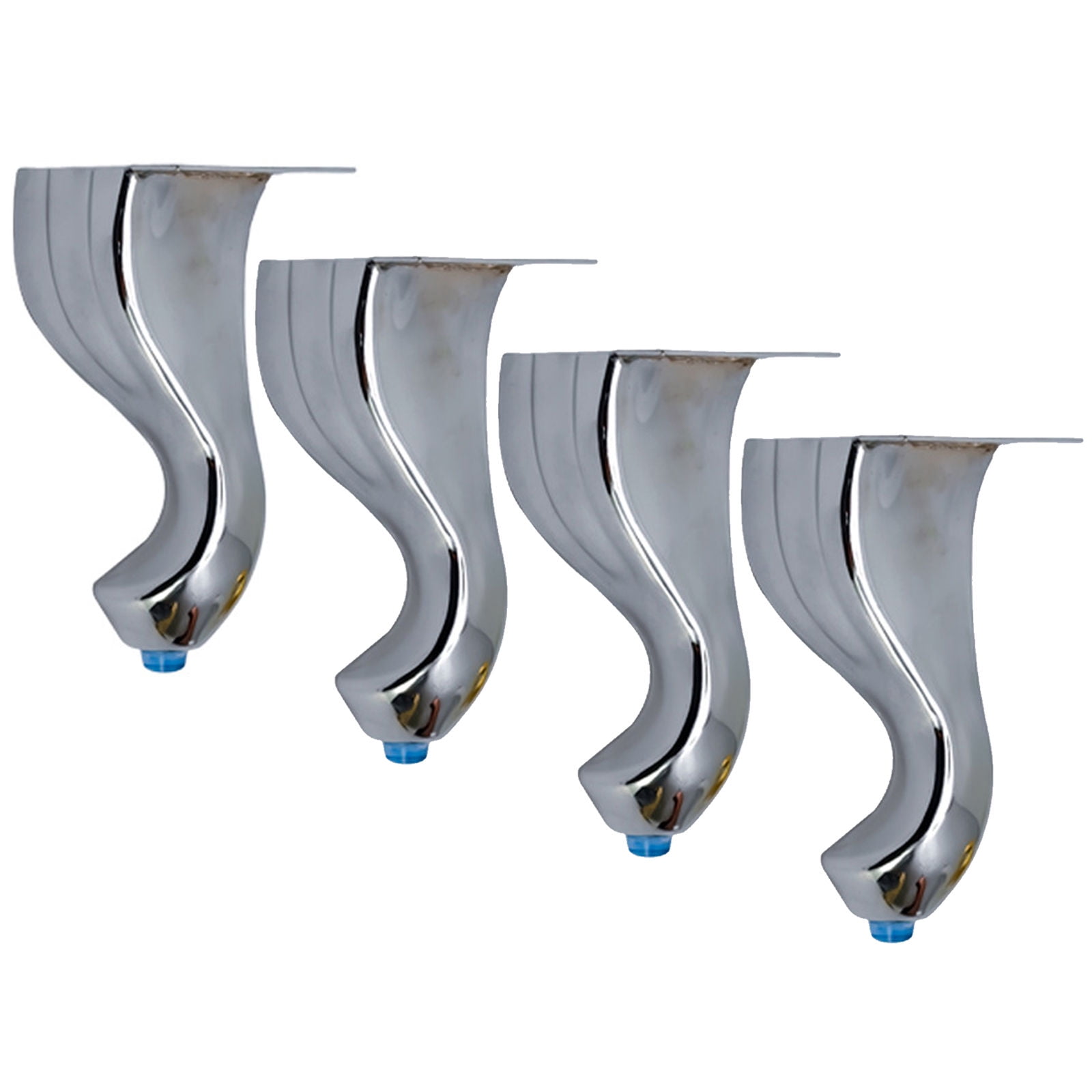 Antique Metal Furniture Legs, Set of 4, Heavy Duty, 14.5cm, Chrome ...