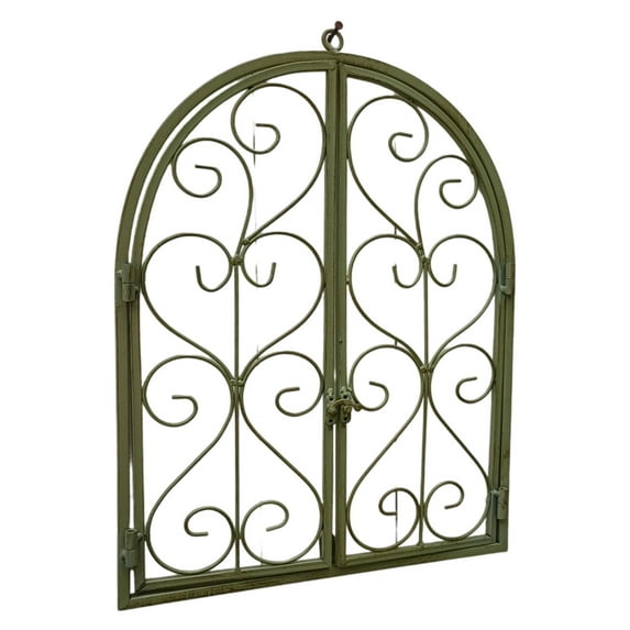 Antique Metal Hollowout Wall Decor Arched Window Frame Art For Bedroom ...