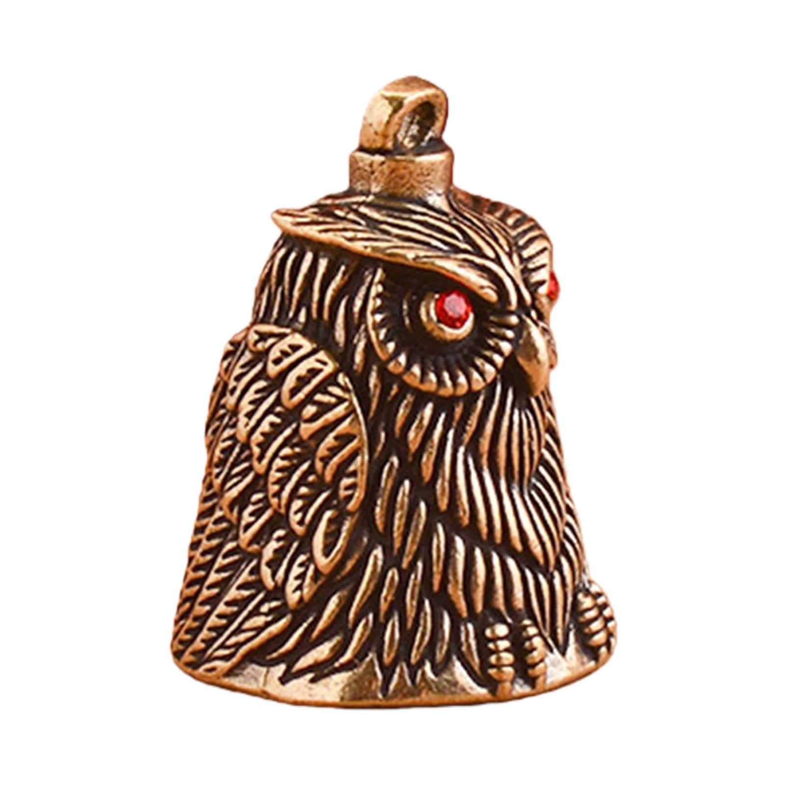 Antique Metal Owl Shape Bells Keychain Pendant Good Luck Ornament ...