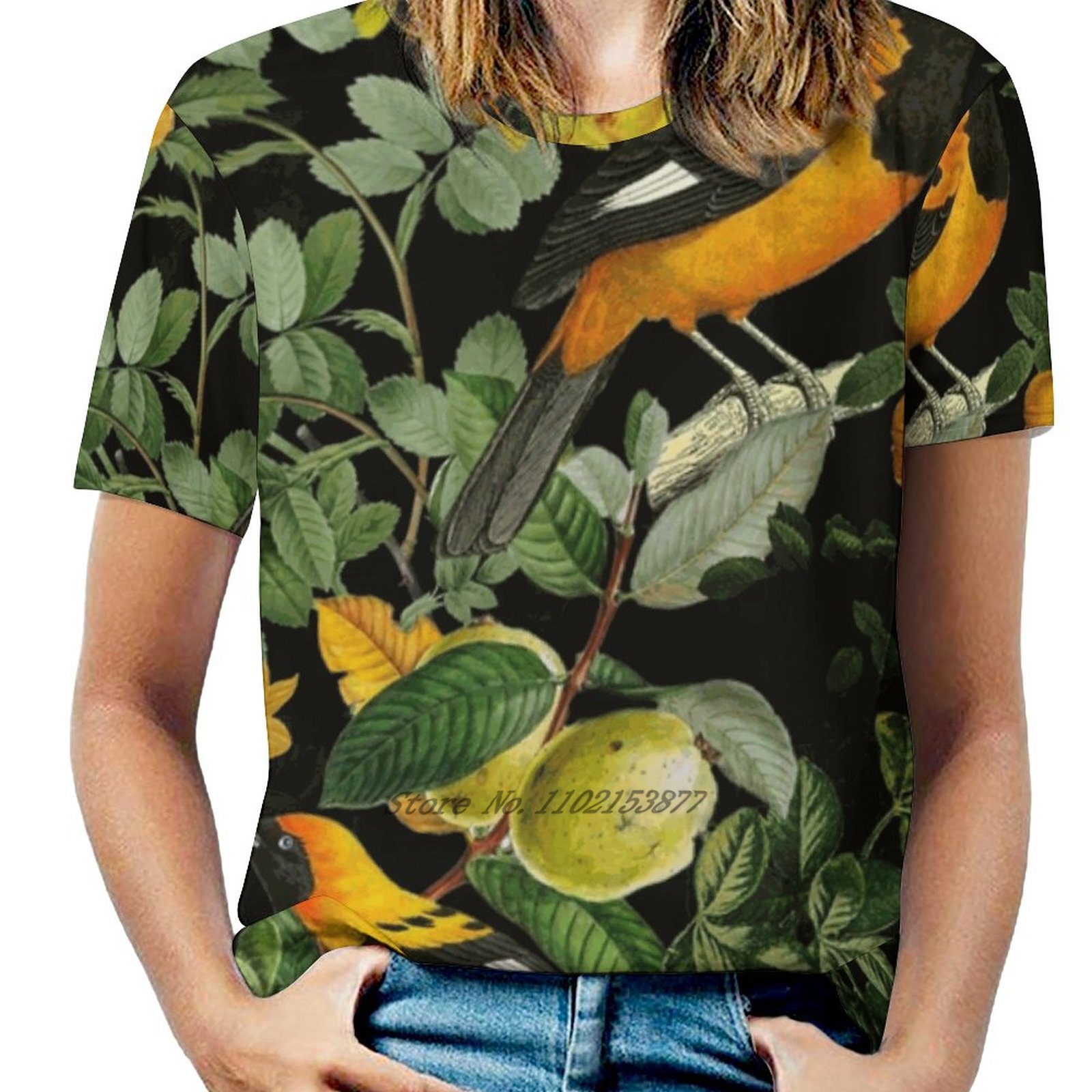 Antique Midnight Botanical Flower Rose Garden Zipper Sexy T-Shirt ...