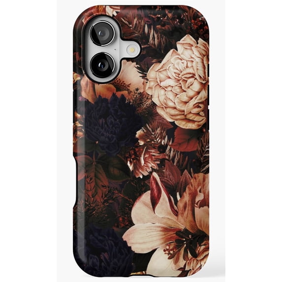 Antique Midnight Flowers Botanical Pattern Phone Case for iPhone 11 12 ...