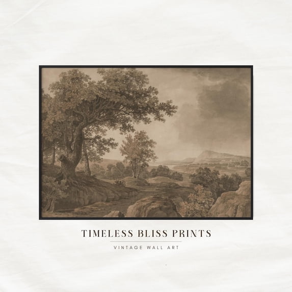 Antique Moody Forest Landscape Print, Unframed Paper Poster 16x20in ...