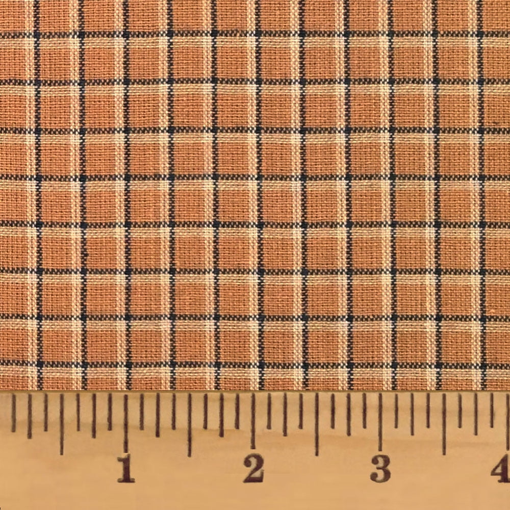 Antique Mustard Brown Gold Plaid Homespun Cotton Fabric - Sold by the ...