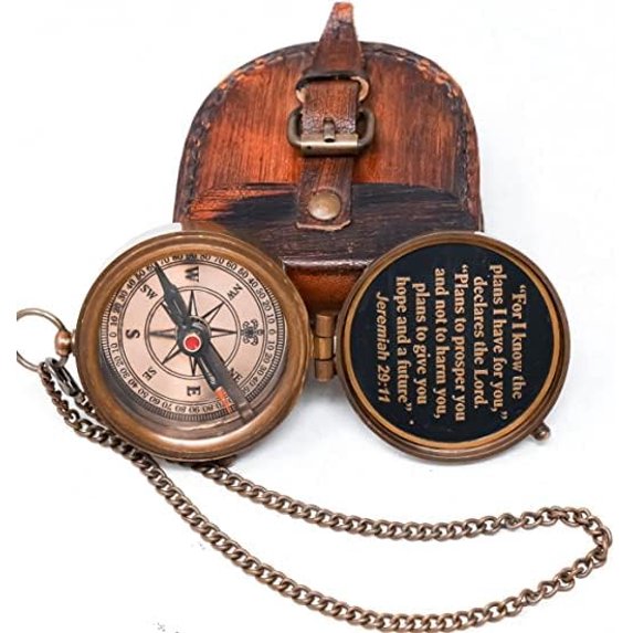Antique Nautical Brass Engraved Compass Navigational Pocket Compass ...