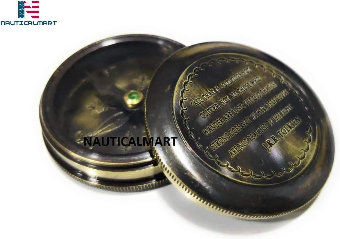 Antique Nautical Vintage Directional Magnetic Engraved Compass Leather ...