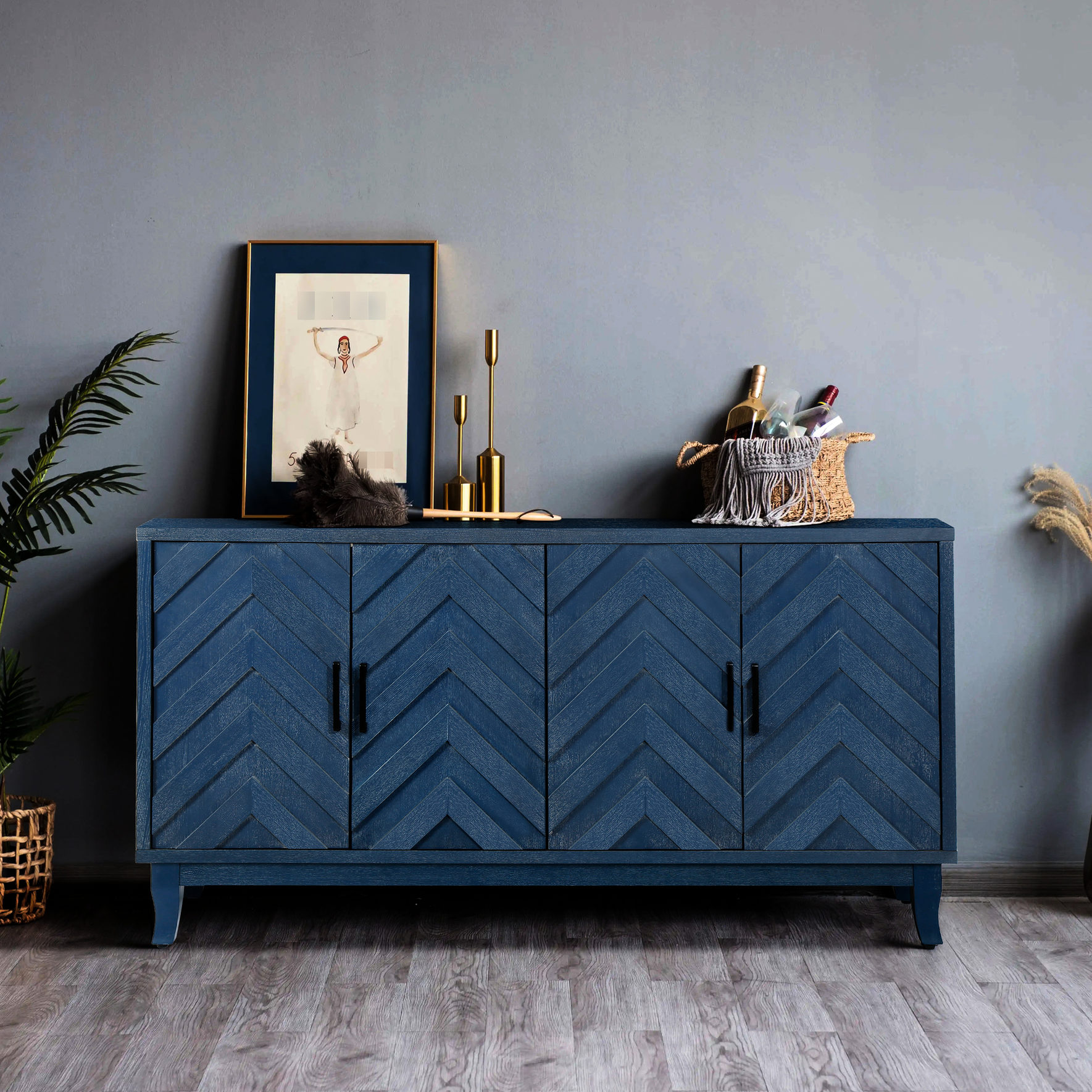Antique Navy Blue Buffet - Adds a Touch of Vintage to Your Home ...