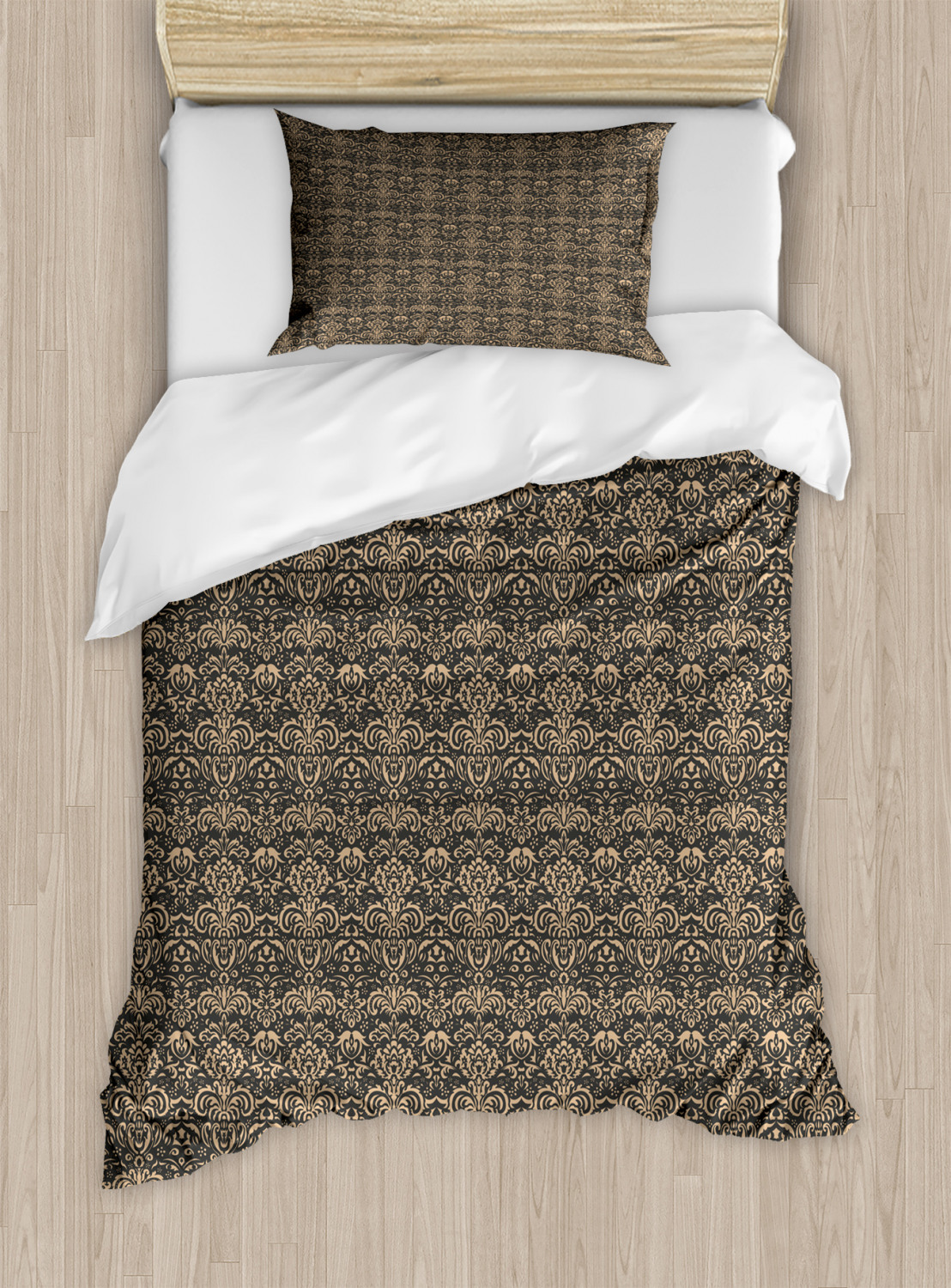 Antique Oriental Duvet Cover Set, Modern Interpreted Retro Floral ...