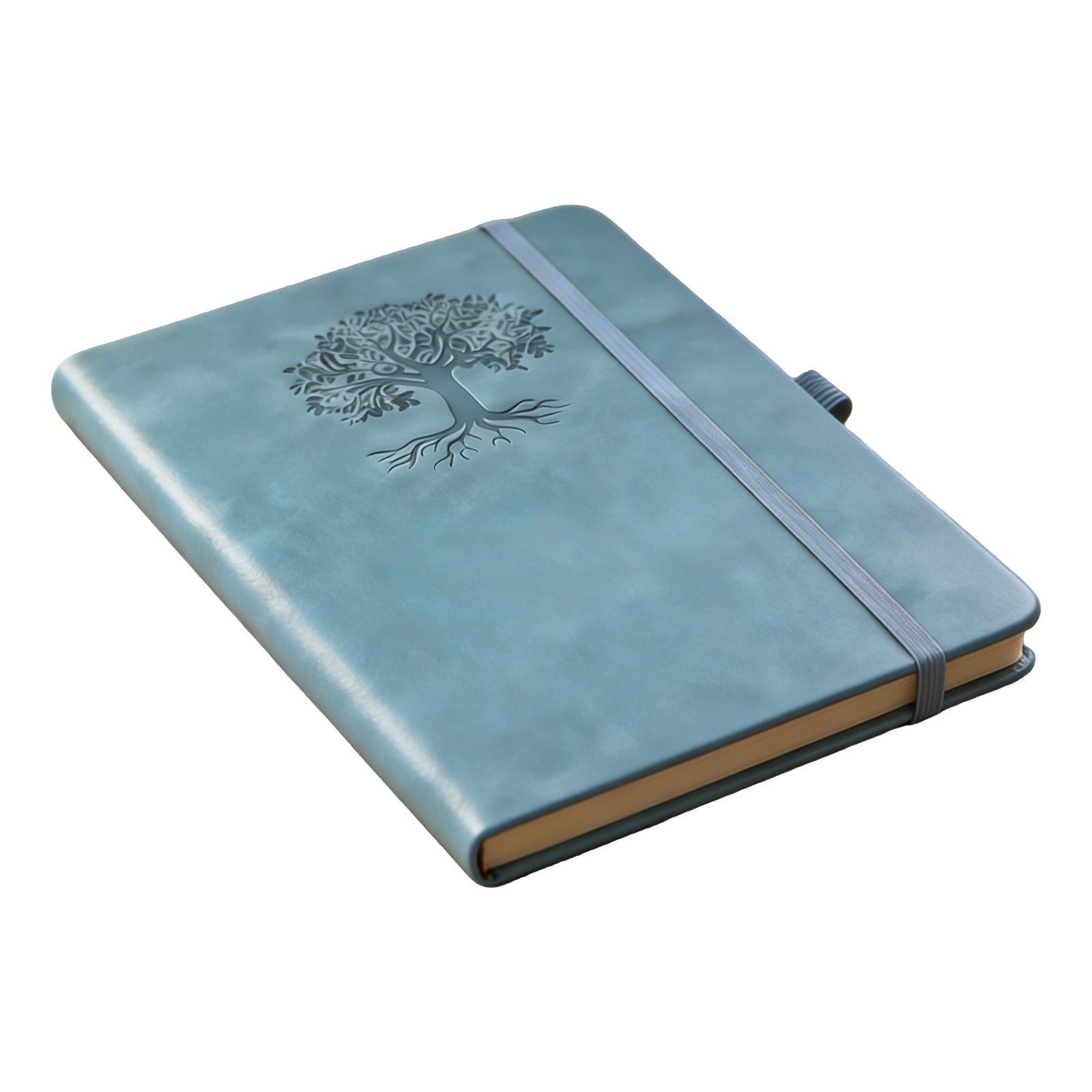 Antique PU Leather Notebook with Elastic Strap Closure 160 Pages Lined ...