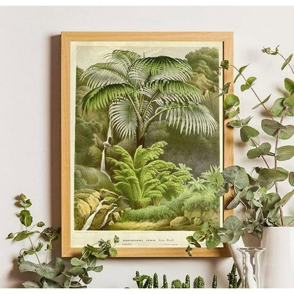 Antique Palm Tree Botanical Poster, Victorian Jungle Art, Unframed ...