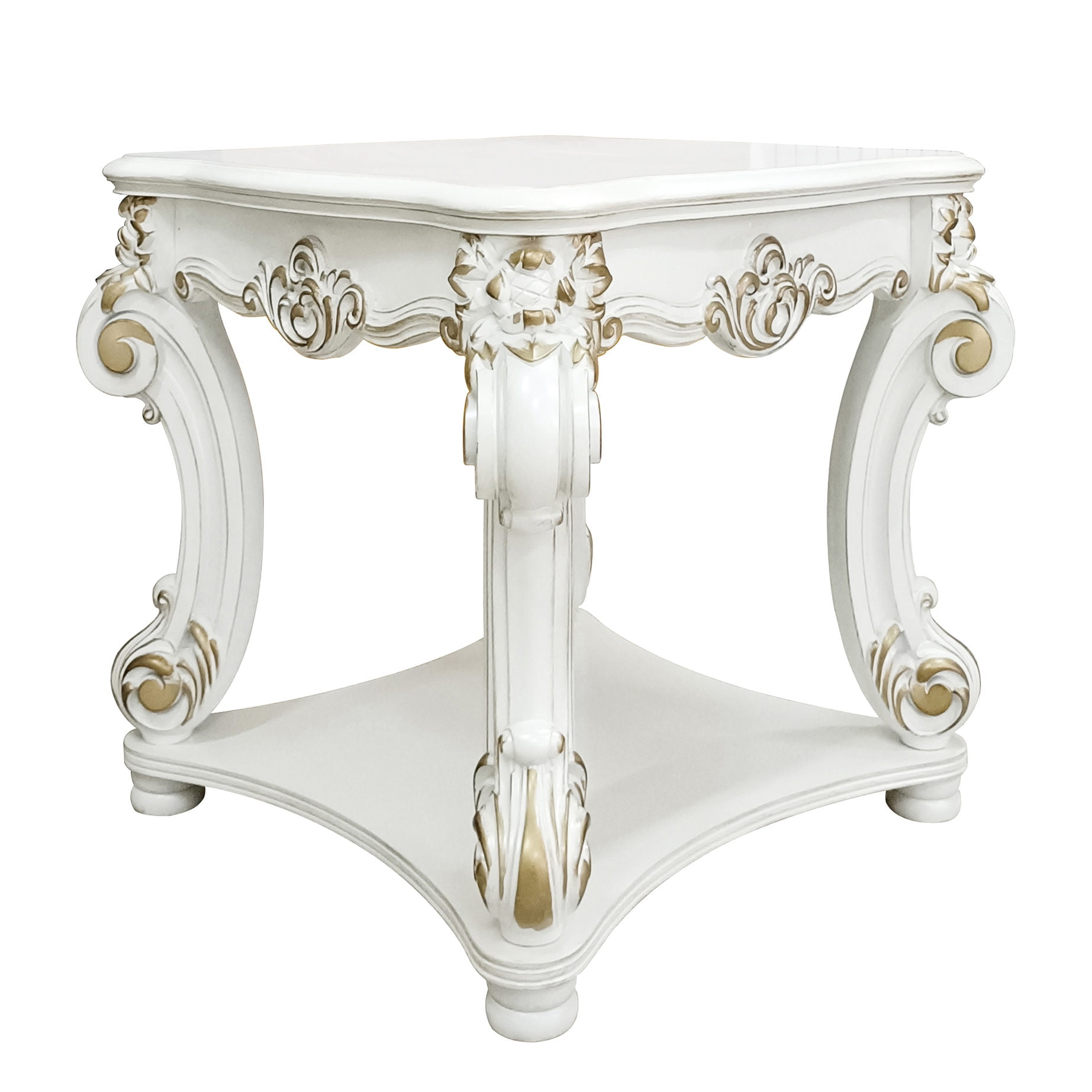 Antique Pearl Finish Table + Traditional Scroll Design”-“Reading Corner ...