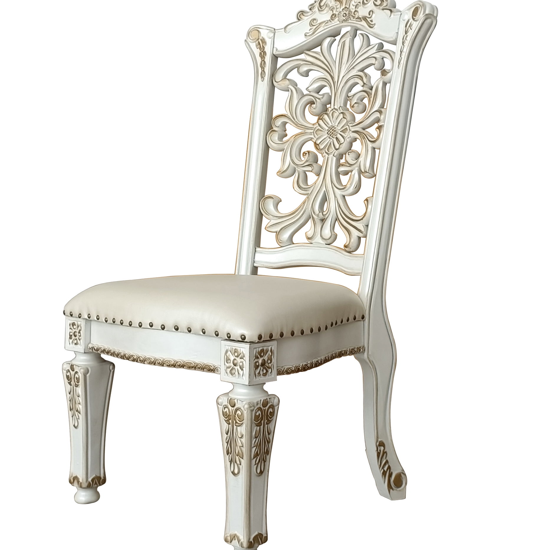 Antique Pearl and Ivory Side Chair Set | Dining Room Use | Poly - Resin ...