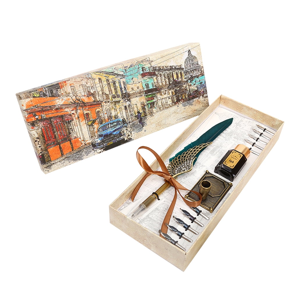 Antique Pen Gothic Style Quill Pen Calligraphy Ink Pen With Quill Pen ...