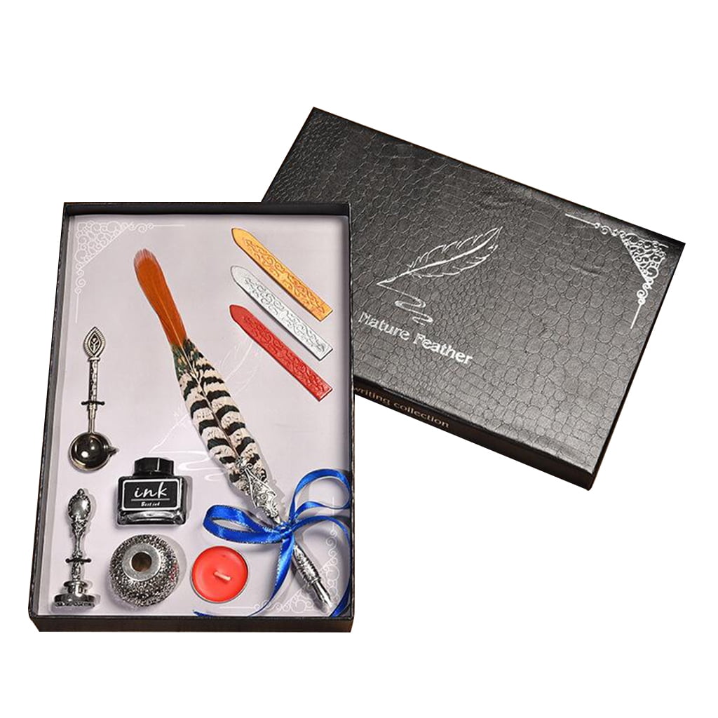 Antique Pen Set Retro Writing Quill Pen Exquisite Ornate Relief Pattern ...