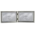 Antique Pewter 4x6 Hinged Double Horizontal Picture Frame - Bead Border ...