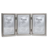 Antique Pewter 4x6 Hinged Triple Picture Frame - Bead Border Design ...