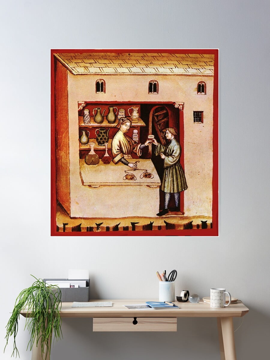Antique Pharmacy ,Pharmacist, Medicine, Drug Store Medieval Miniature ...