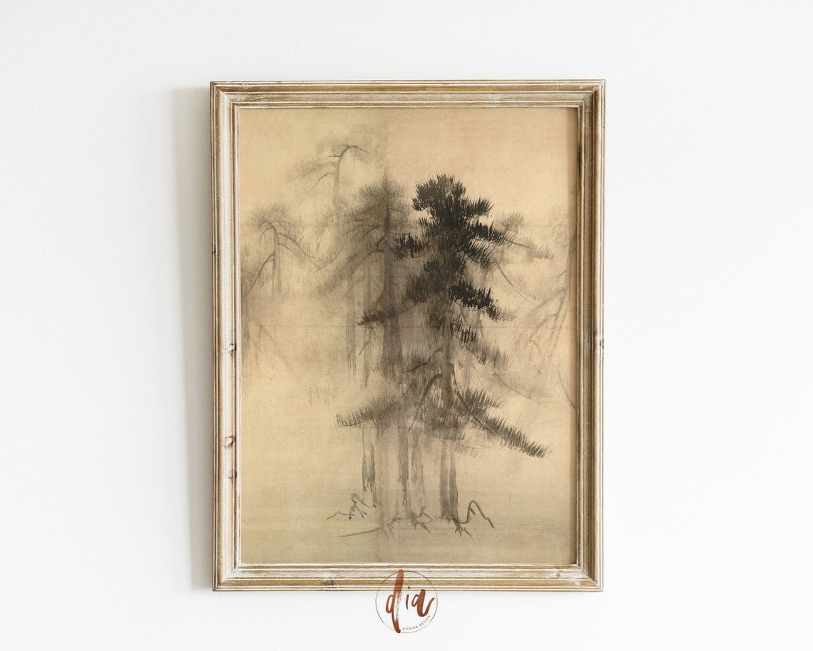 Antique Pine Tree Japandi Vintage Japanese Wabi Sabi Porch Display ...