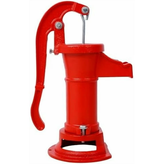 Antique Pitcher Hand Water Pump, Cast Iron Red Hand Well Pump 25ft ...