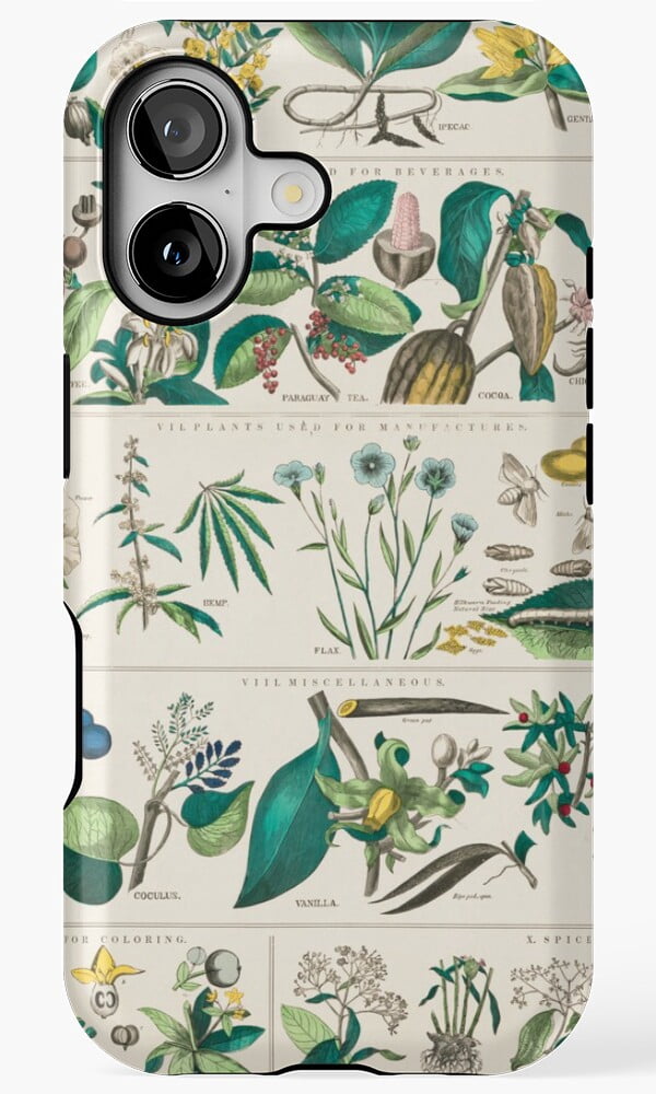 Antique Plant Chart Vintage Botanical Science Phone Case for iPhone 11 ...