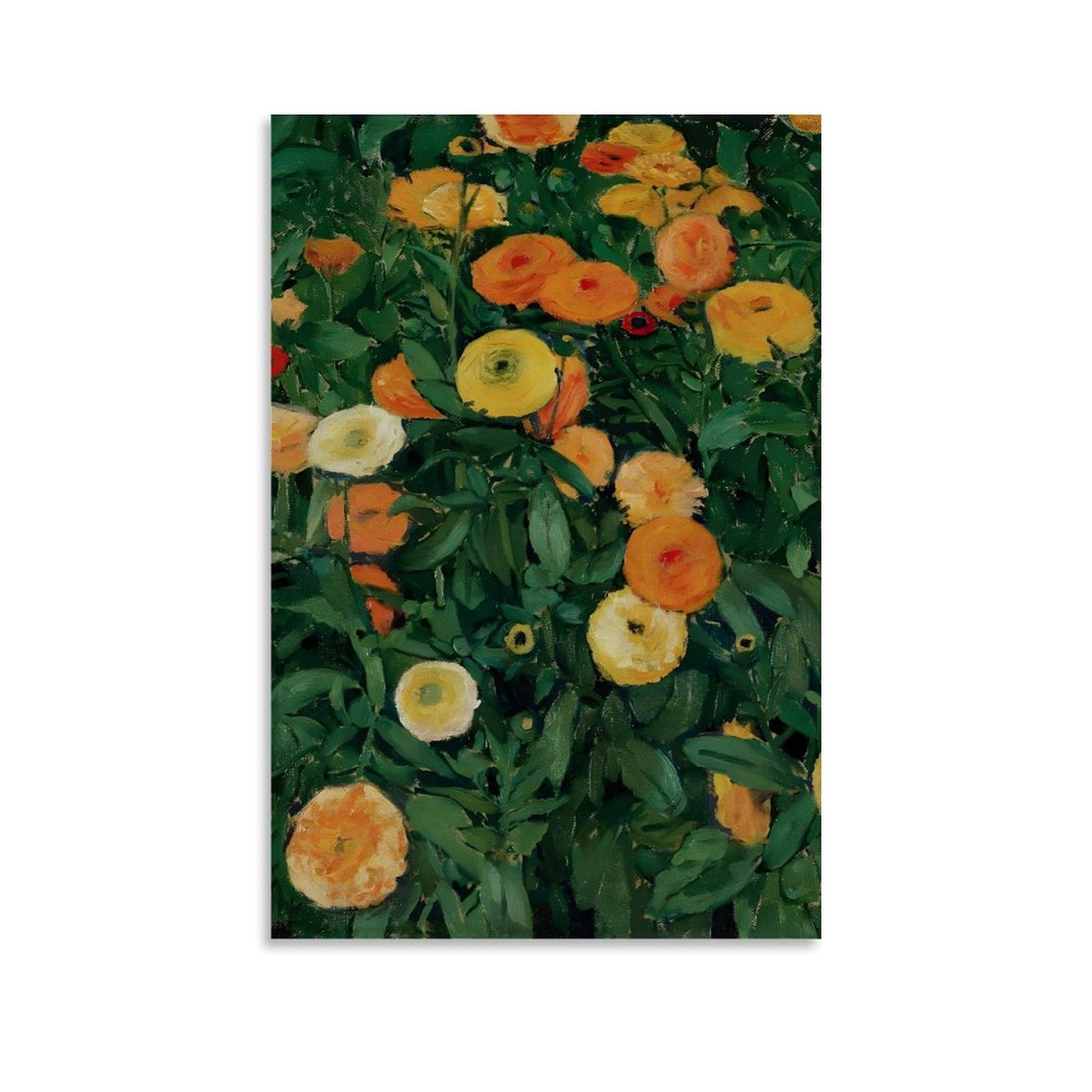 Antique Plants Flowers Marigold Painting Vintage Poster Picture Print ...