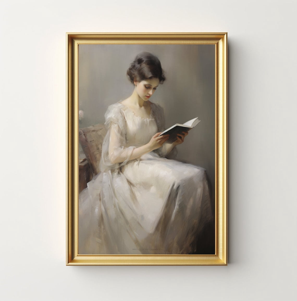Antique Portrait Women Reading Vintage of Women Reading Wall, Unframed ...