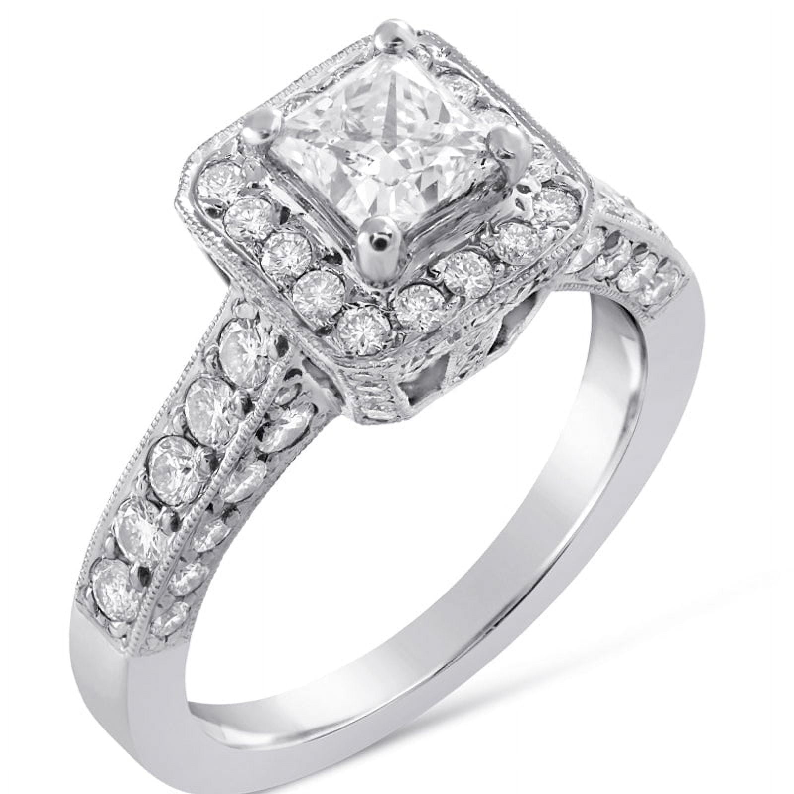 Antique Princess Cut High Set Diamond Engagement Ring P76 - Walmart.com