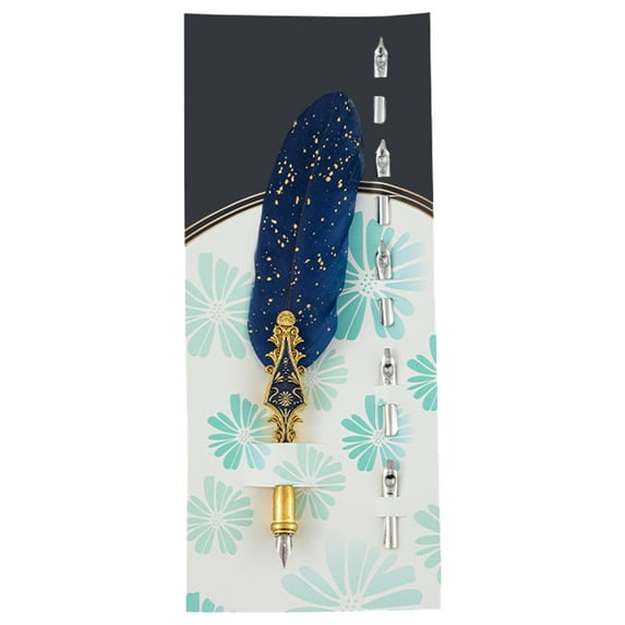 Antique Quill Pen with 5 Replaceable Tips for Writing, Drawing, Wedding ...